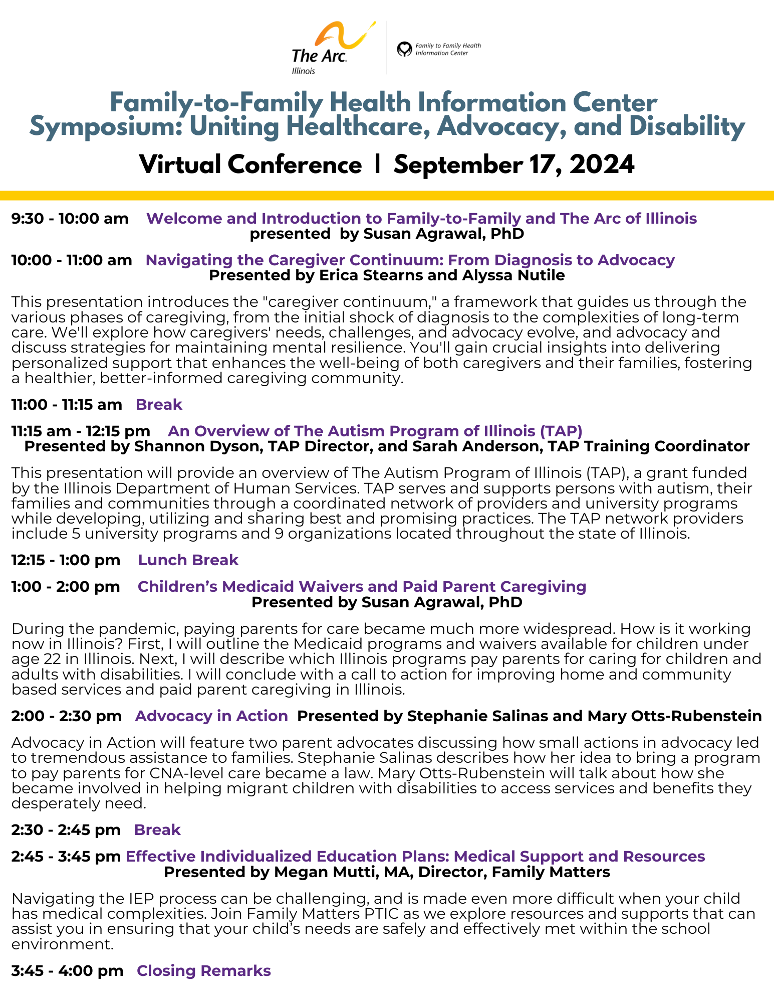 Family-To-Family Health Information Center Symposium - The Arc of Illinois